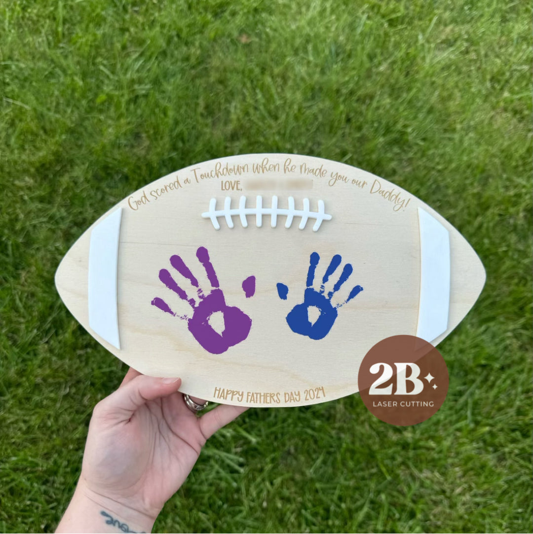 DIY Football Handprint Board || Father's Day Gift – 2Bold